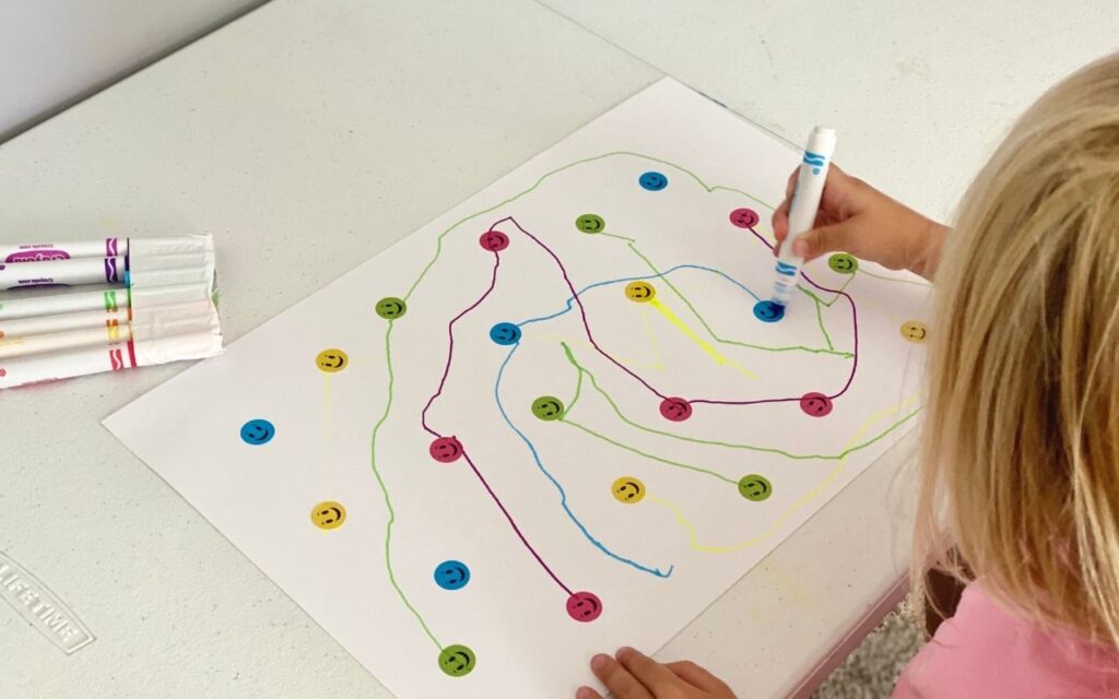 Dot to Dot Mark Making With Stickers