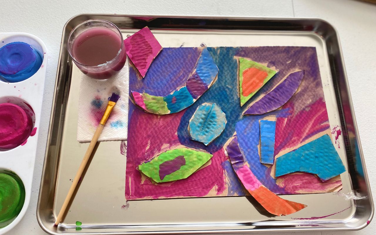 Cardboard Collage Painting